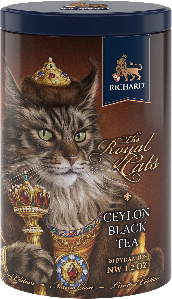 Richard Royal macskák, fekete tea 34g, 20 piramis-filterben,